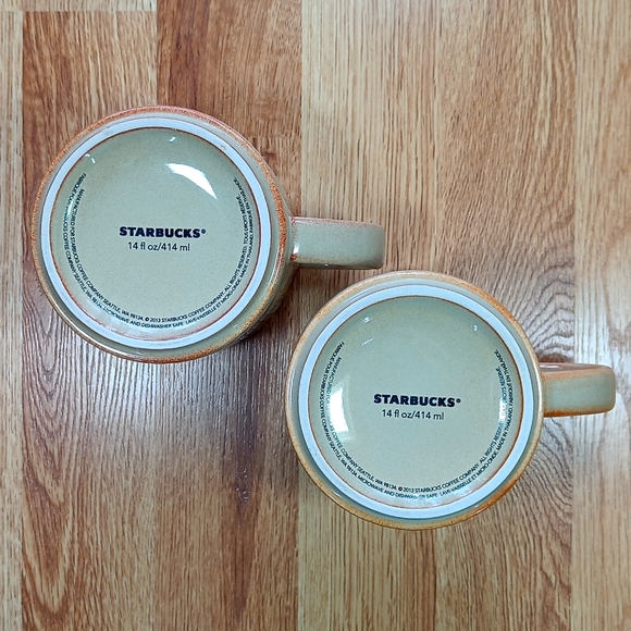 Starbucks | Kitchen | Starbucks Etched Leaf Stacking Mug Set Of 2 ...